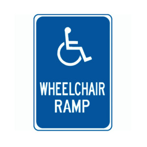 Metal traffic Sign: 12"x18" Handicap - Wheelchair Ramp, Sign Material=E ...